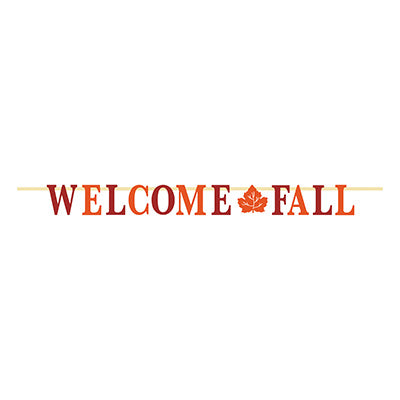 Welcome Fall Foil Ribbon Banner — MidValleyCloseouts.com
